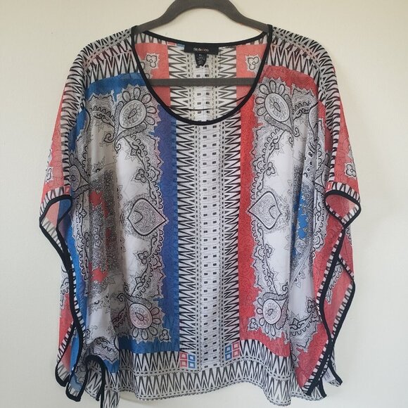 Style & Co. | Tops | Style Co Sheer Poncho Kimono Top Beachy Boho Cover ...